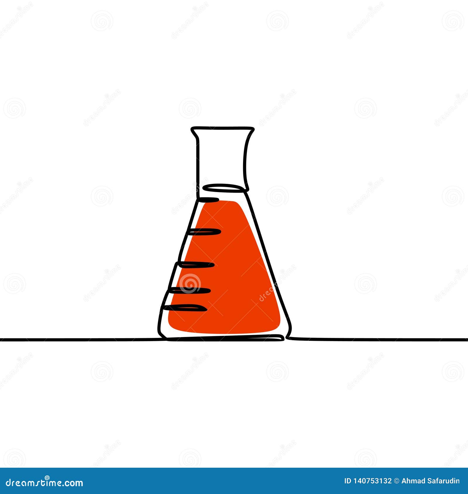 Continuous Line Drawing of Erlenmeyer Vector Illustration Stock Vector ...