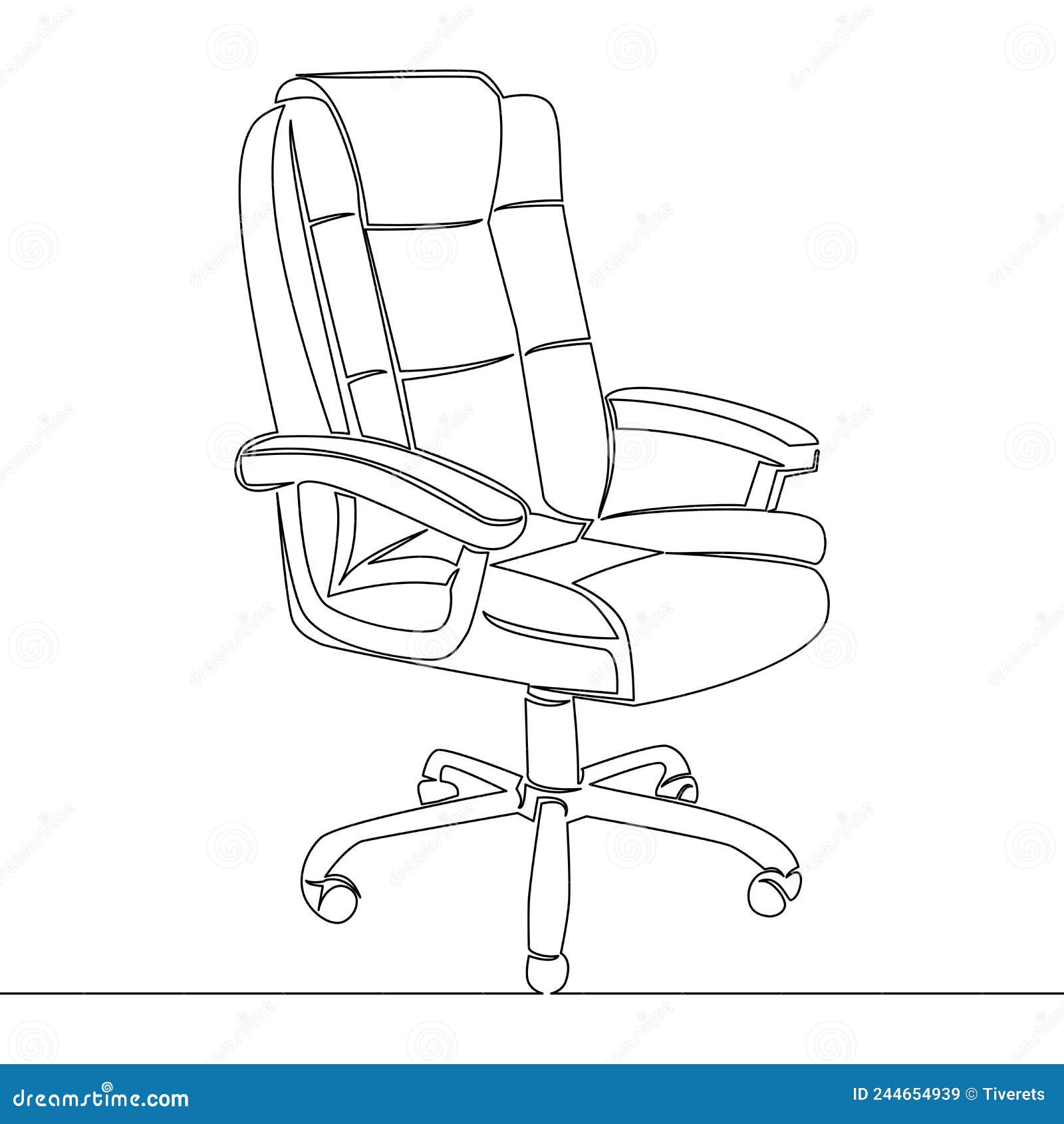 Continuous Line Drawing Executive Office Chair Concept Stock Vector ...