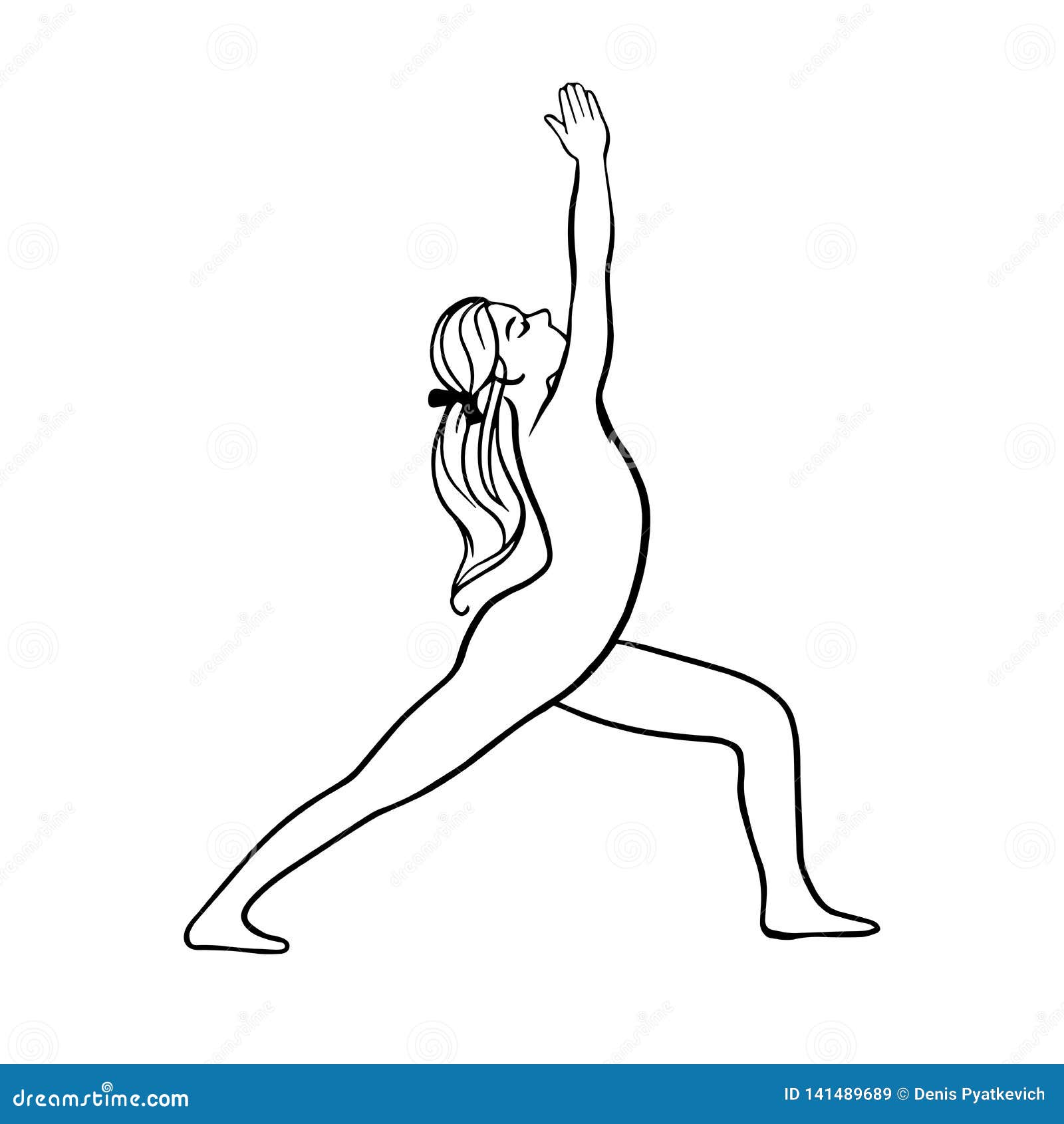Continuous Line Drawing Of Exercising Woman Cartoon Vector ...