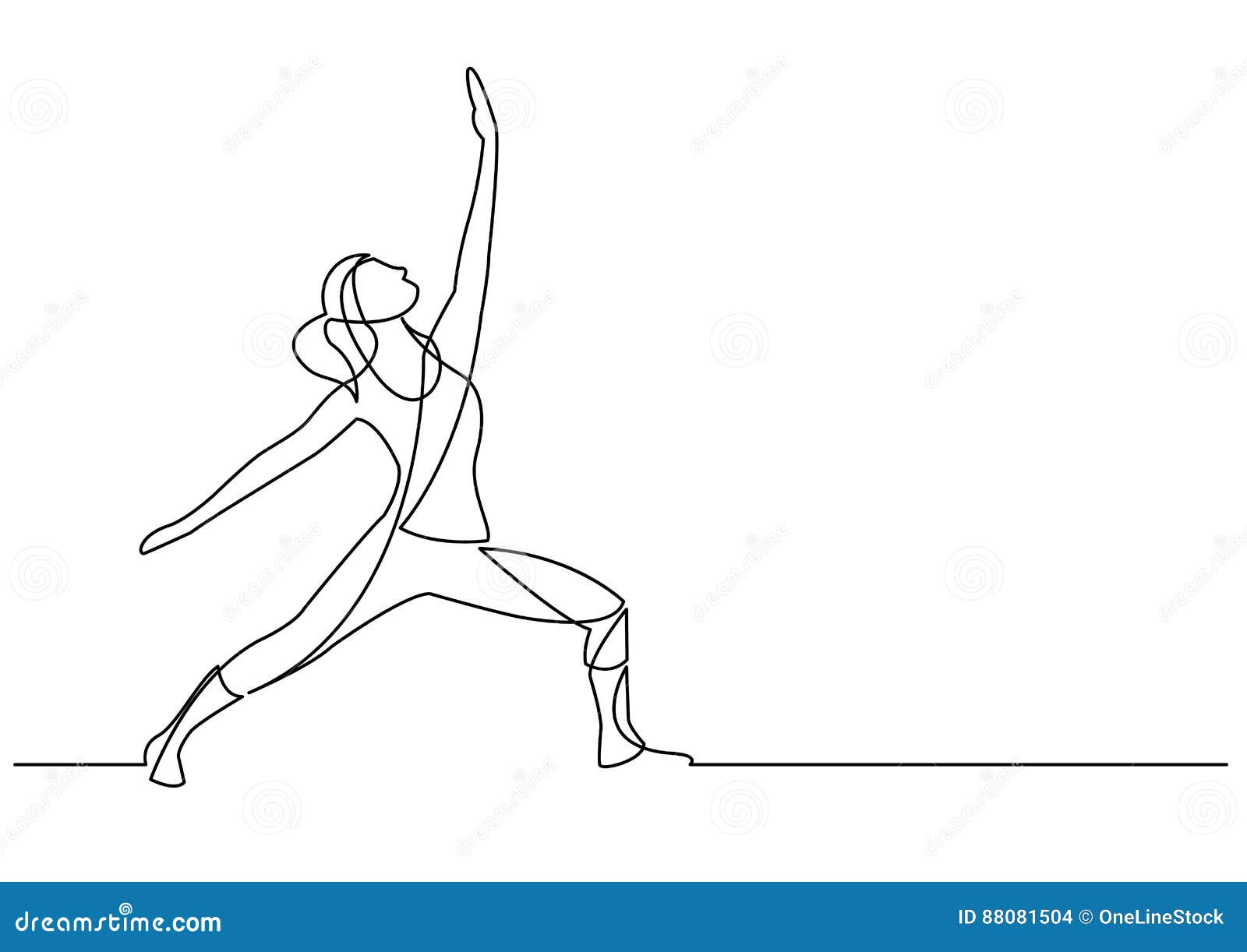 Continuous Line Drawing of Exercising Woman Stock Vector - Illustration ...