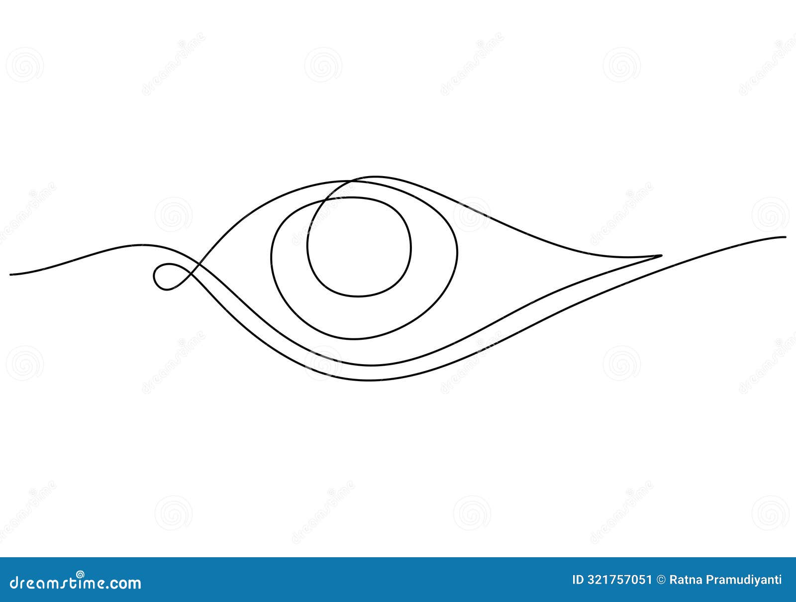 Continuous Line Drawing of Eye. Vector Illustration Editable Stroke ...