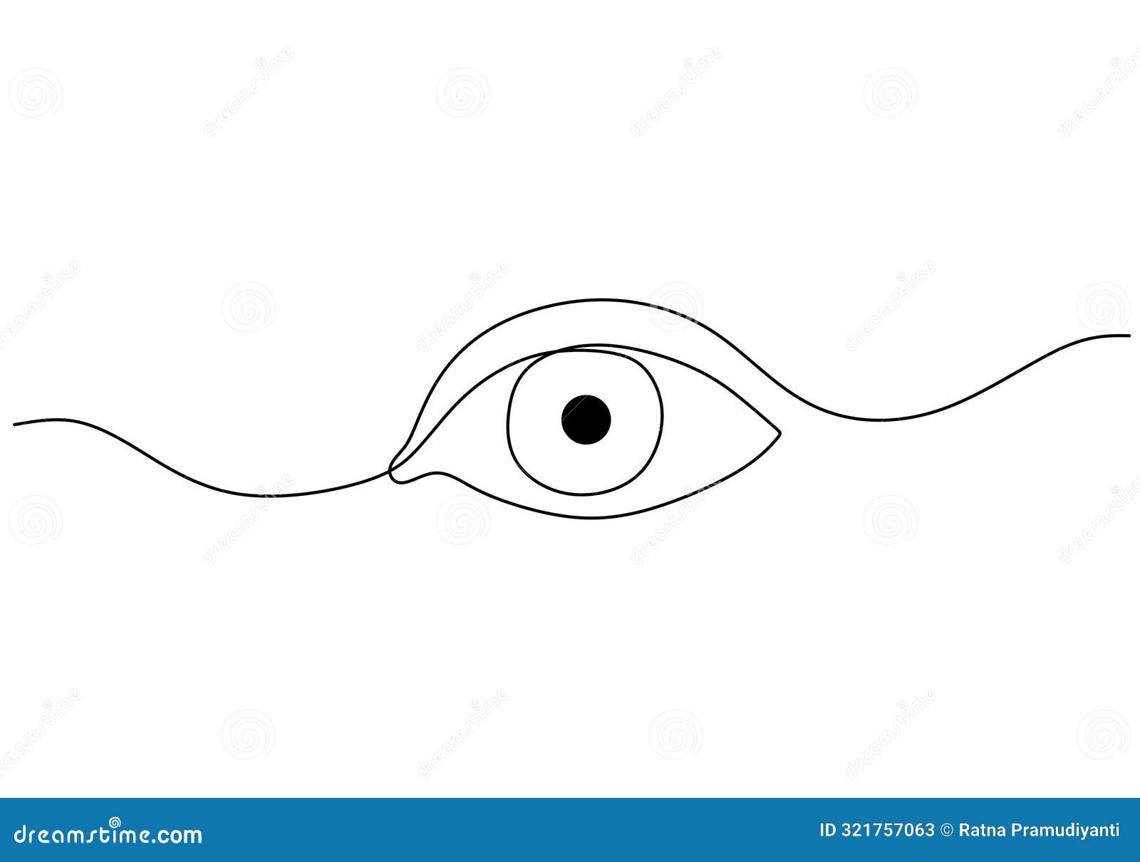 Continuous Line Drawing of Eye. Vector Illustration Editable Stroke ...