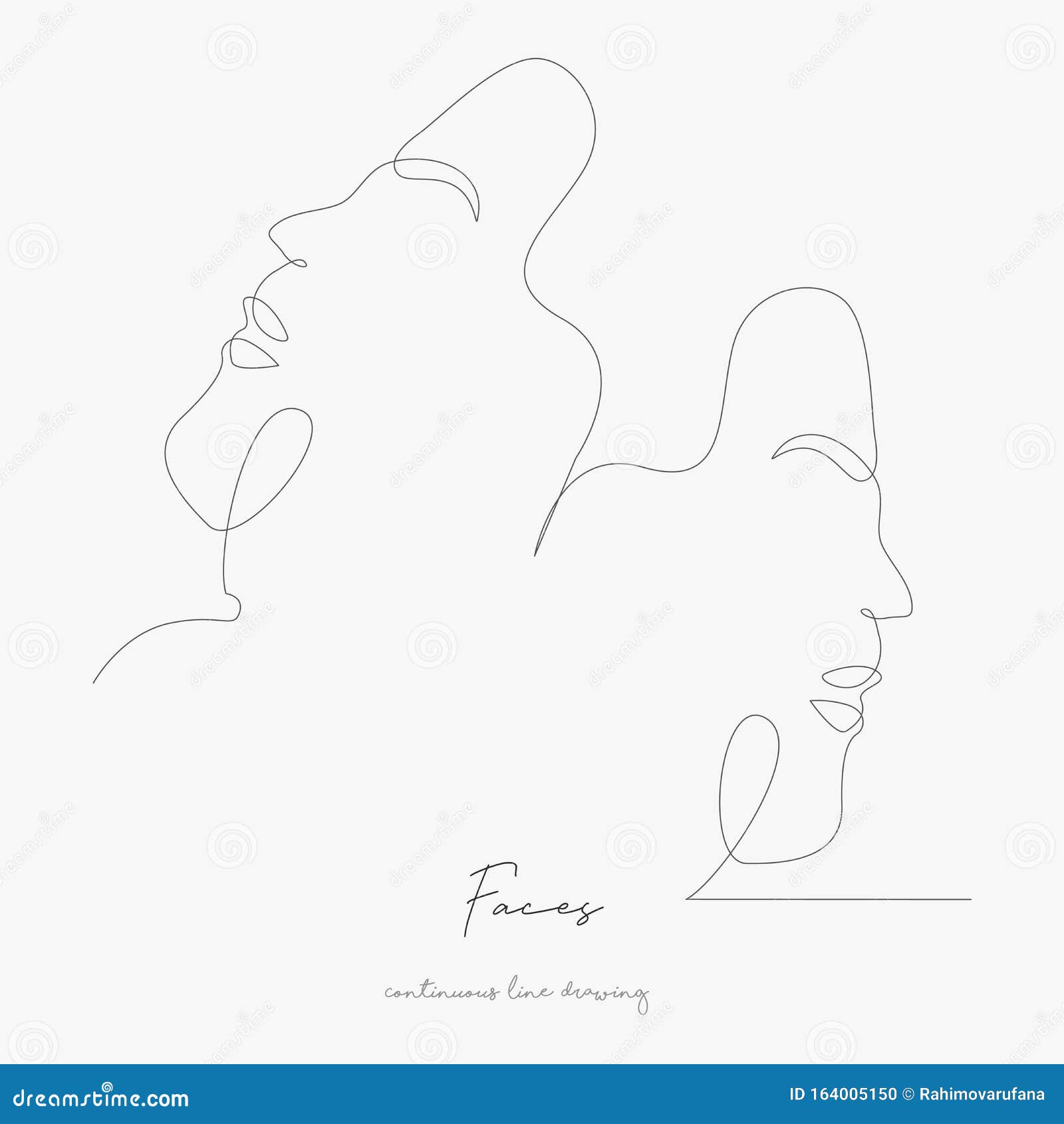 Continuous Line Drawing. Faces. Simple Vector Illustration. Faces ...