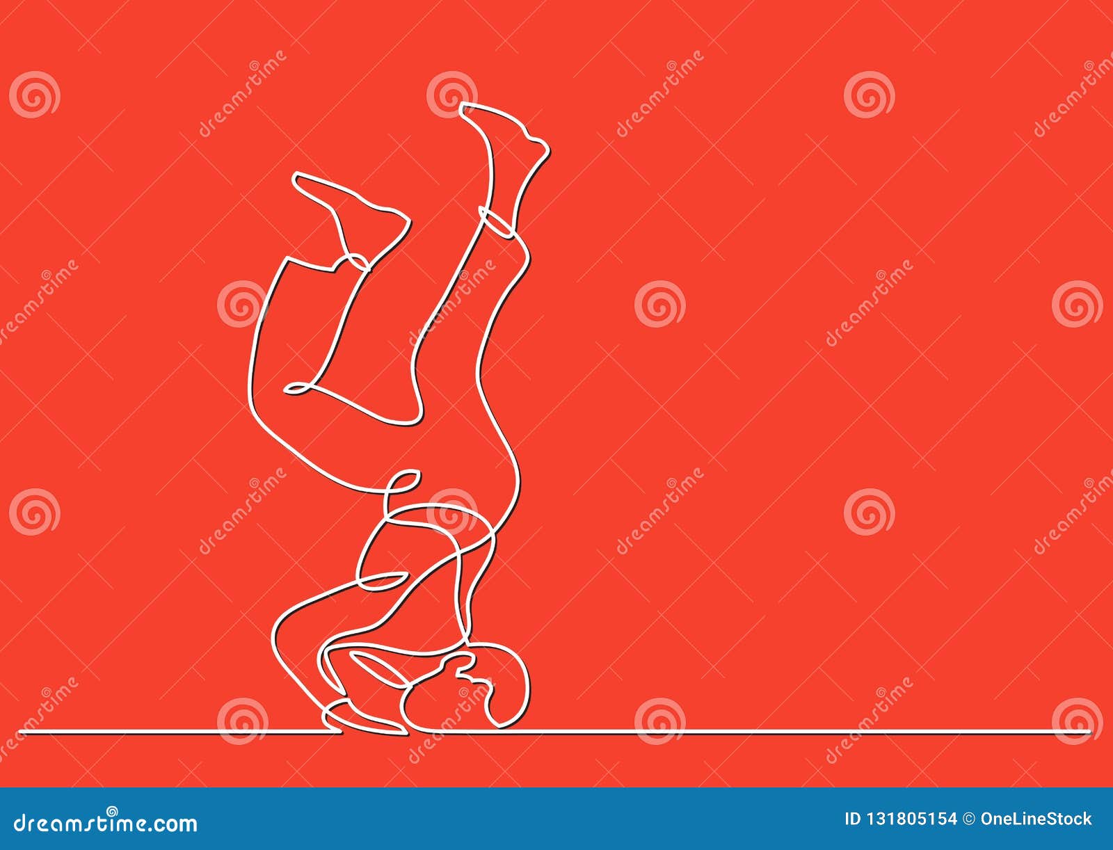 Continuous Line Drawing of Fallen Man on the Floor Stock Illustration ...