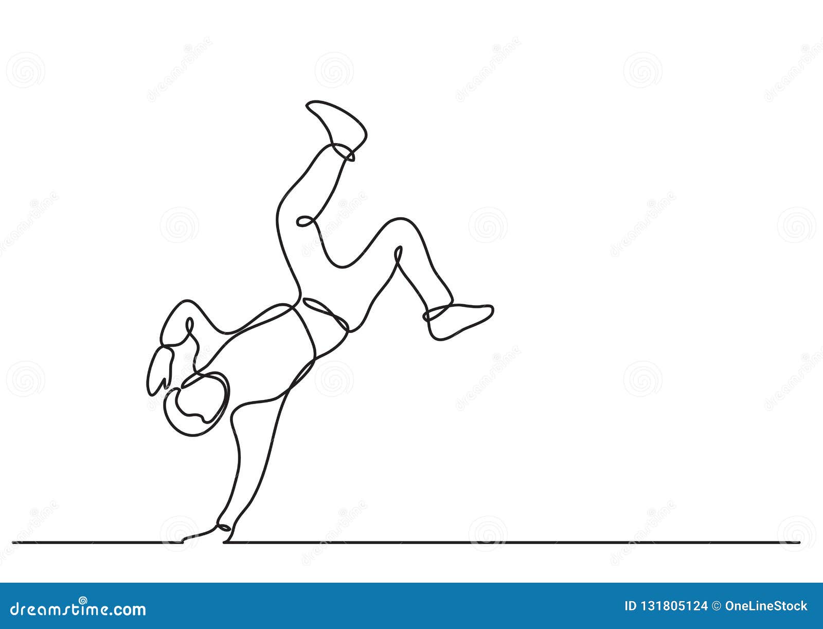 Continuous Line Drawing of Falling Man Stock Illustration ...