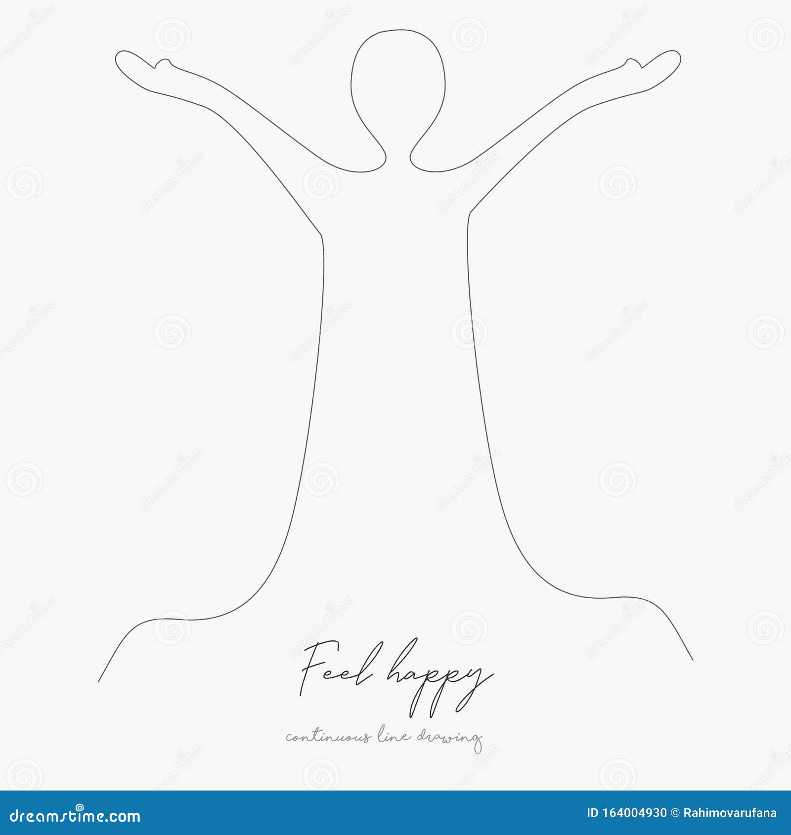 Continuous Line Drawing. Feel Happy. Simple Vector Illustration. Feel ...