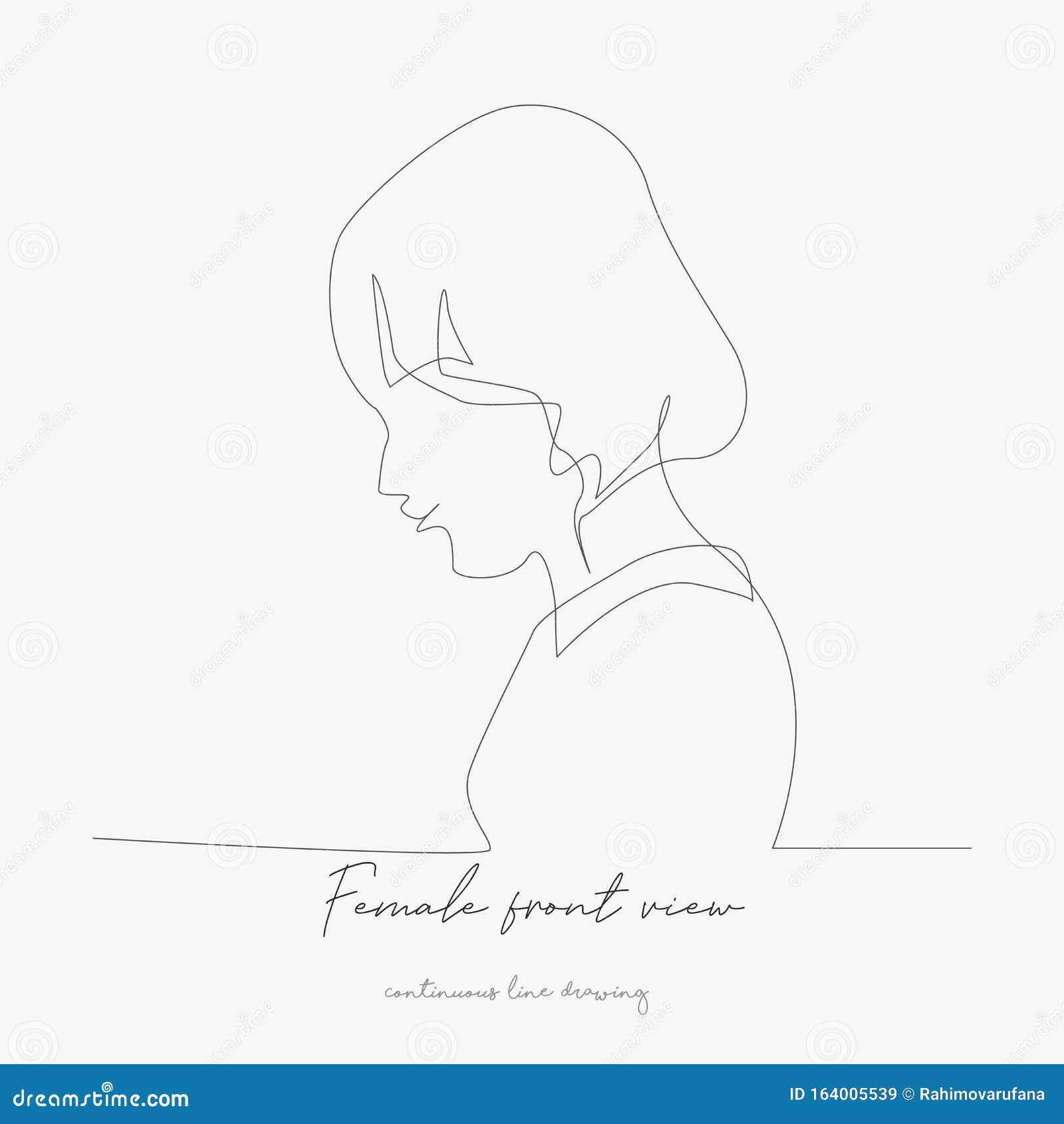 Continuous Line Drawing. Female Front View. Simple Vector Illustration ...