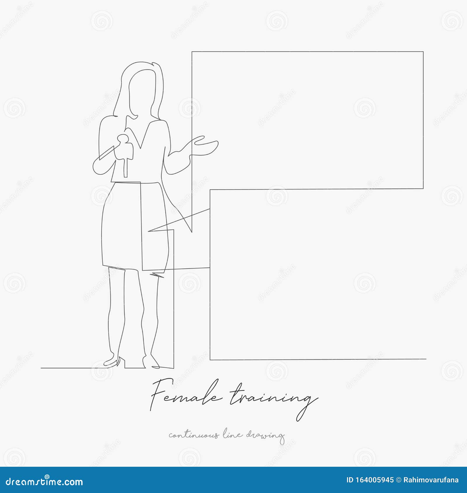 Continuous Line Drawing. Female Training. Simple Vector Illustration ...