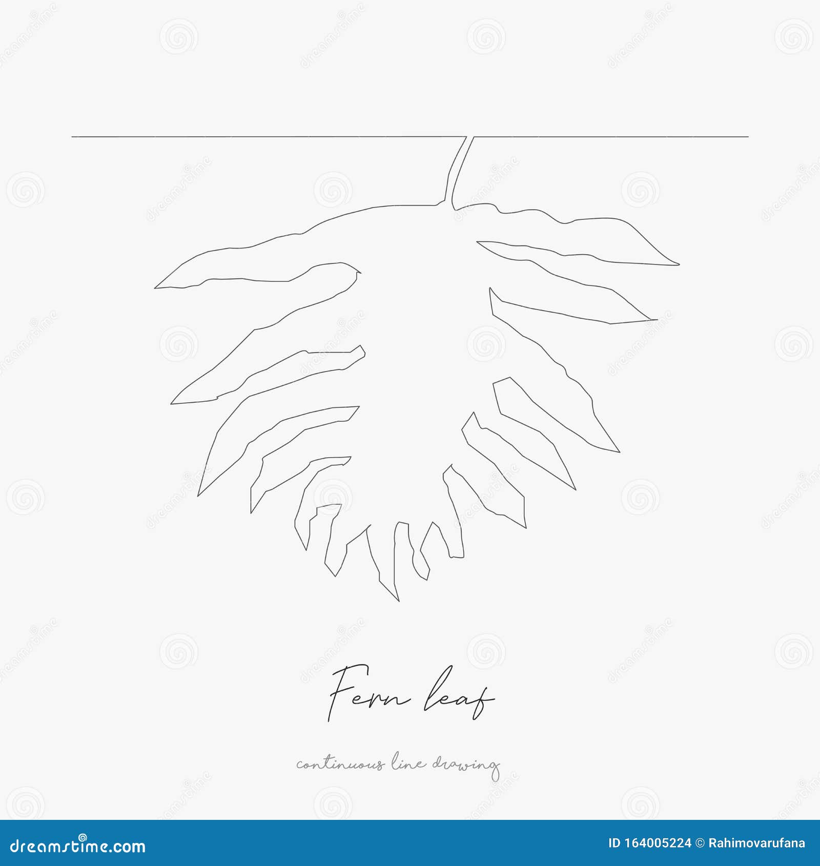 Continuous Line Drawing. Fern Leaf. Simple Vector Illustration. Fern ...