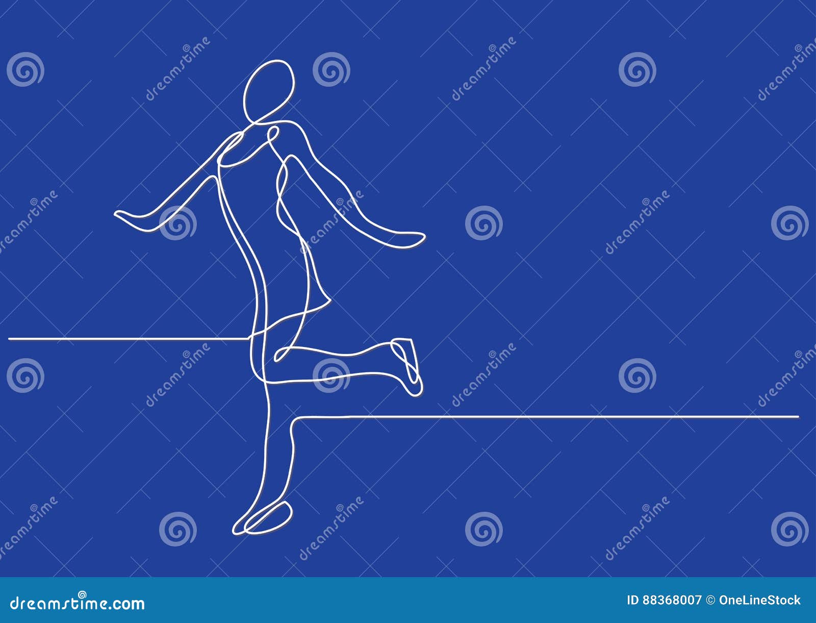 Continuous Line Drawing of Figure Skating Girl Stock Vector ...