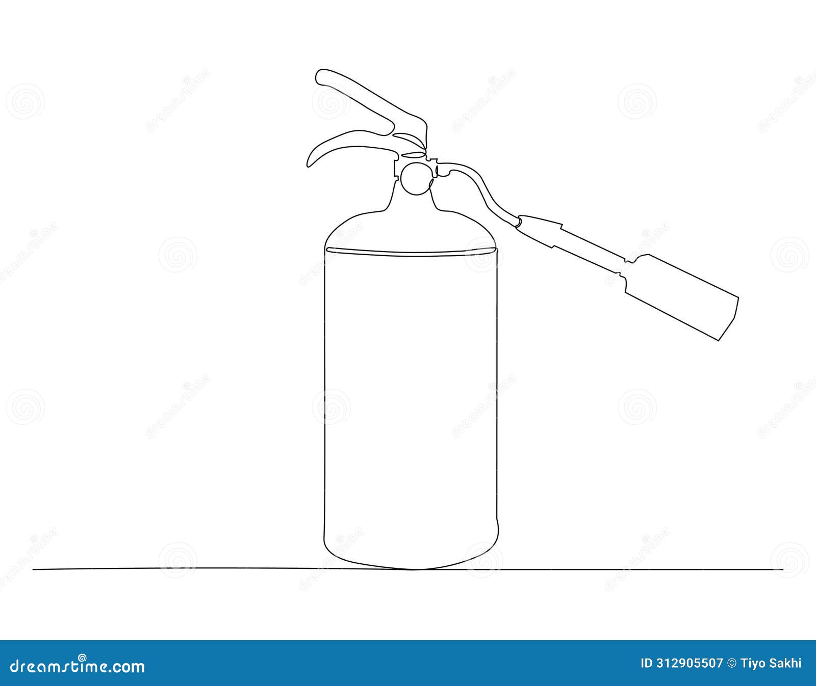 Desen Cu Linie Continuă Al Extinctorului. O Linie De Stingător ...