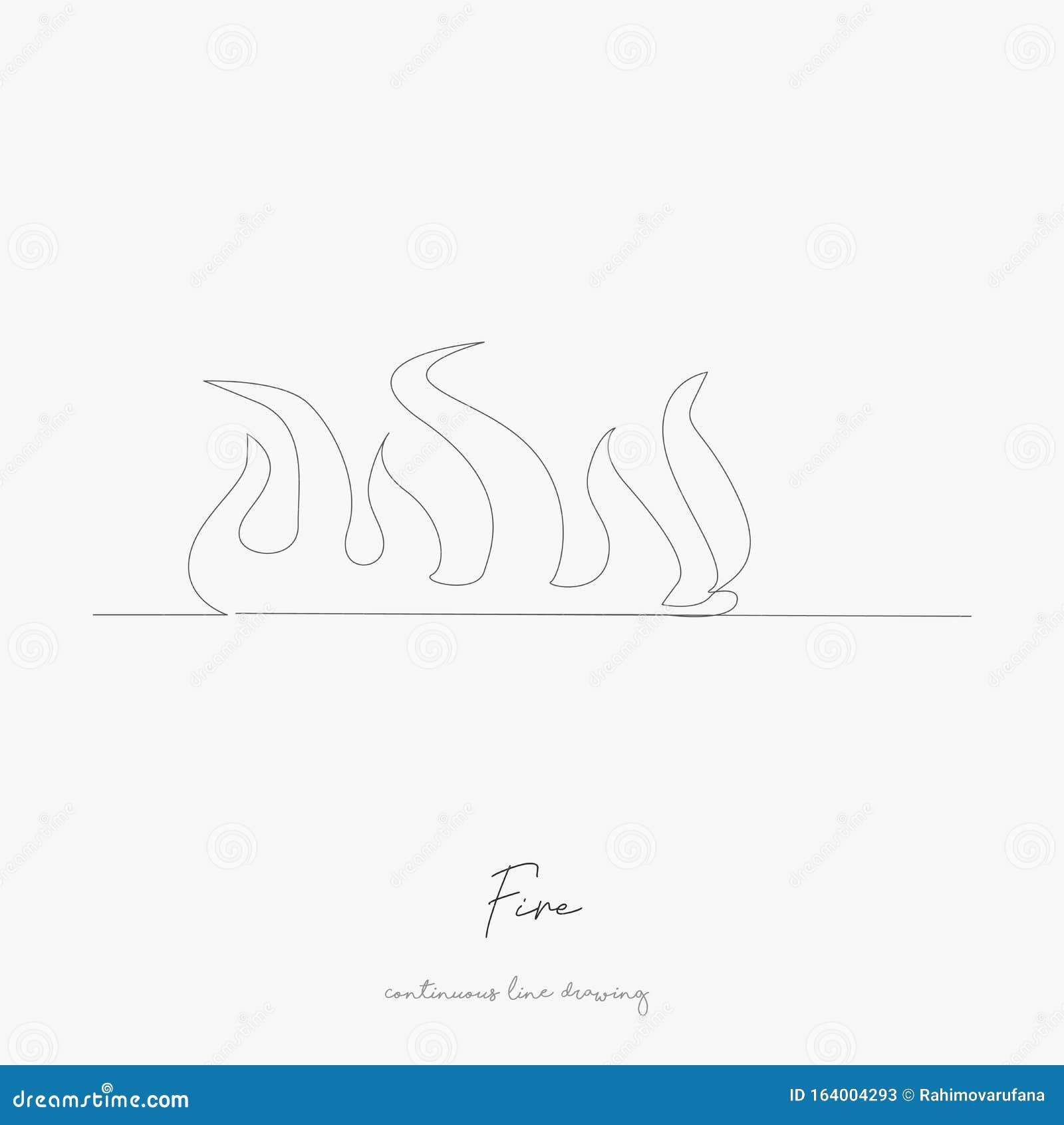 Continuous Line Drawing. Fire. Simple Vector Illustration. Fire Concept ...