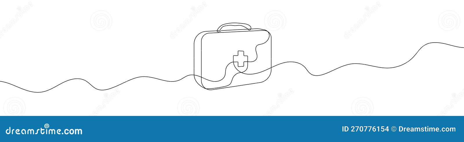 Continuous Line Drawing of First Aid Kit. Line Art of First Aid Kit ...
