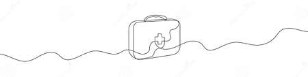 Continuous Line Drawing of First Aid Kit. Line Art of First Aid Kit ...