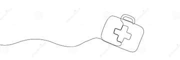 Continuous Line Drawing of First Aid Kit Isolated on White Background ...