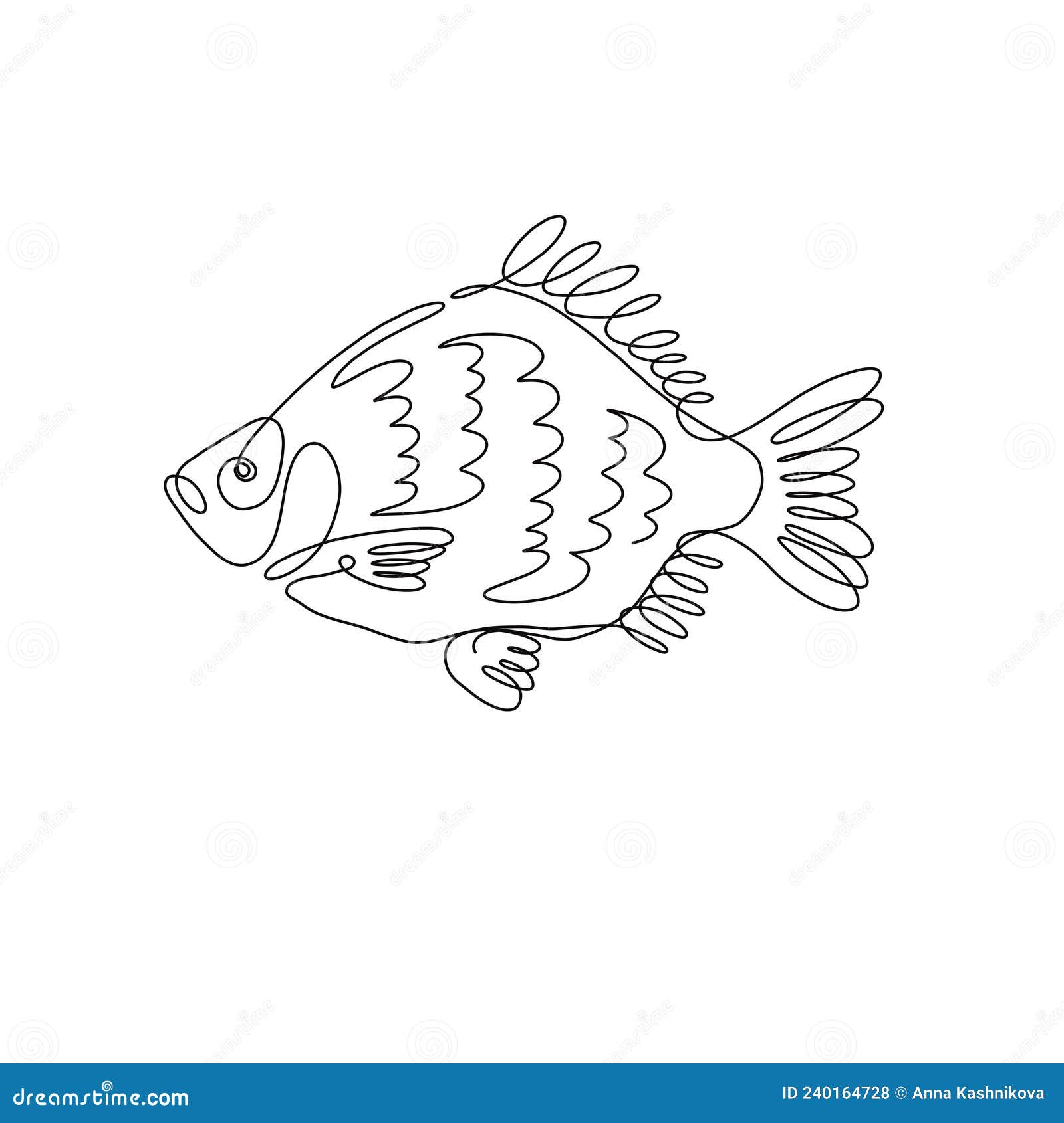 Continuous on-line Drawing of Fish Abstraction Carp Stock Illustration ...