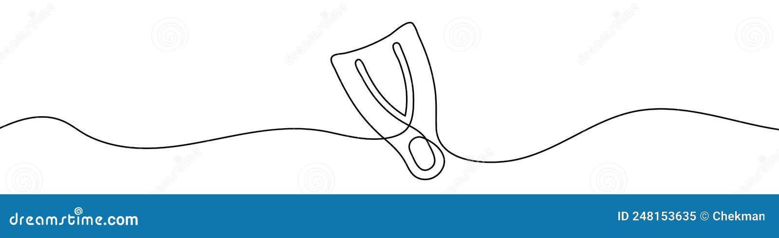 Continuous Line Drawing of Flippers. Flippers One Line Icon Stock ...