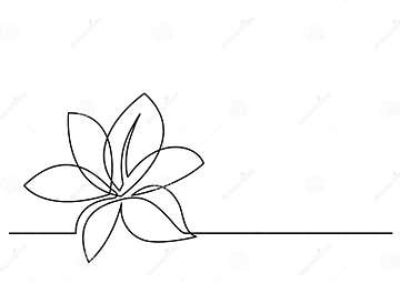 Continuous Line Drawing of Flower Stock Vector - Illustration of ...