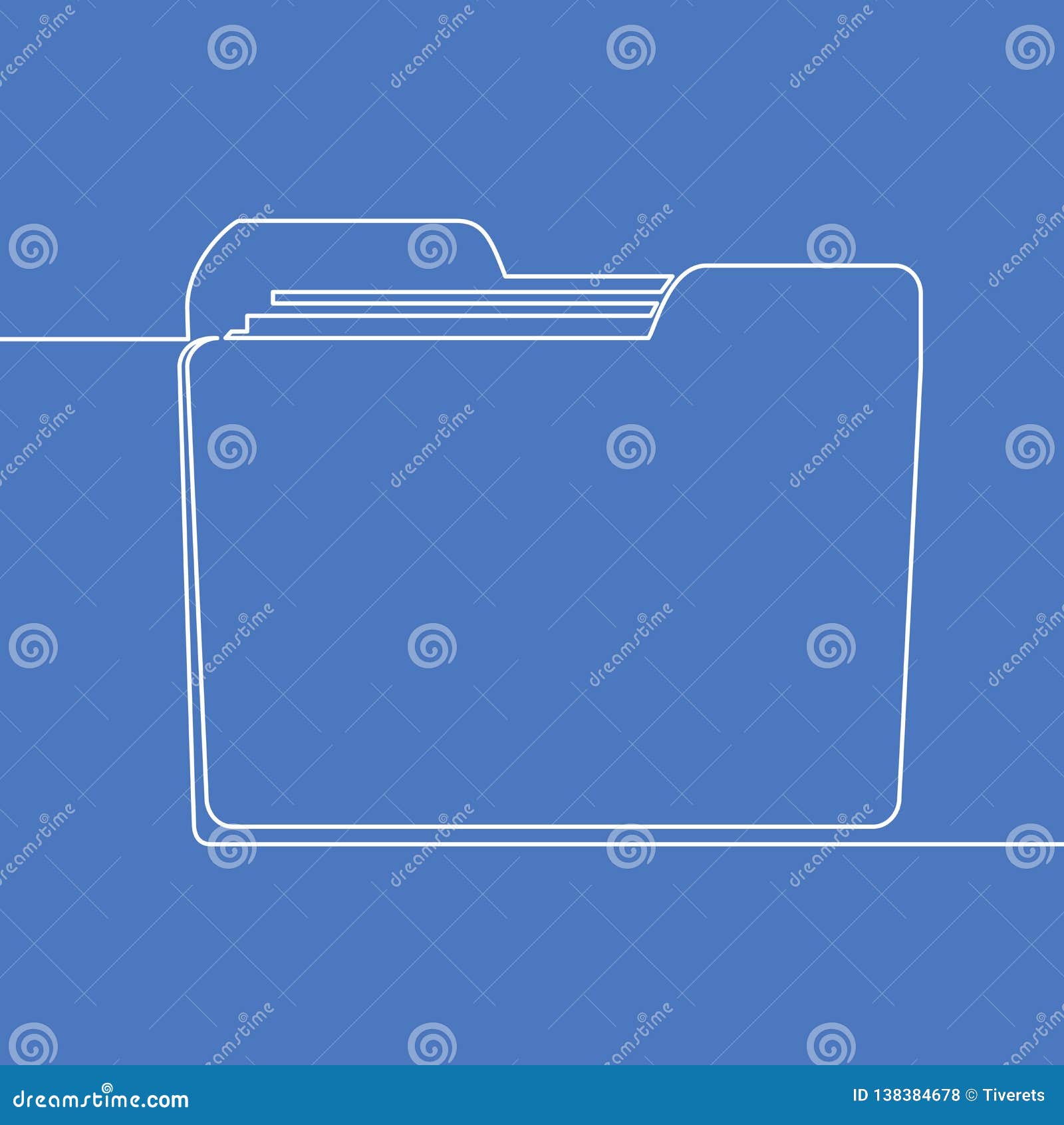Continuous Line Drawing Folder Icon Vector Concept | CartoonDealer.com ...
