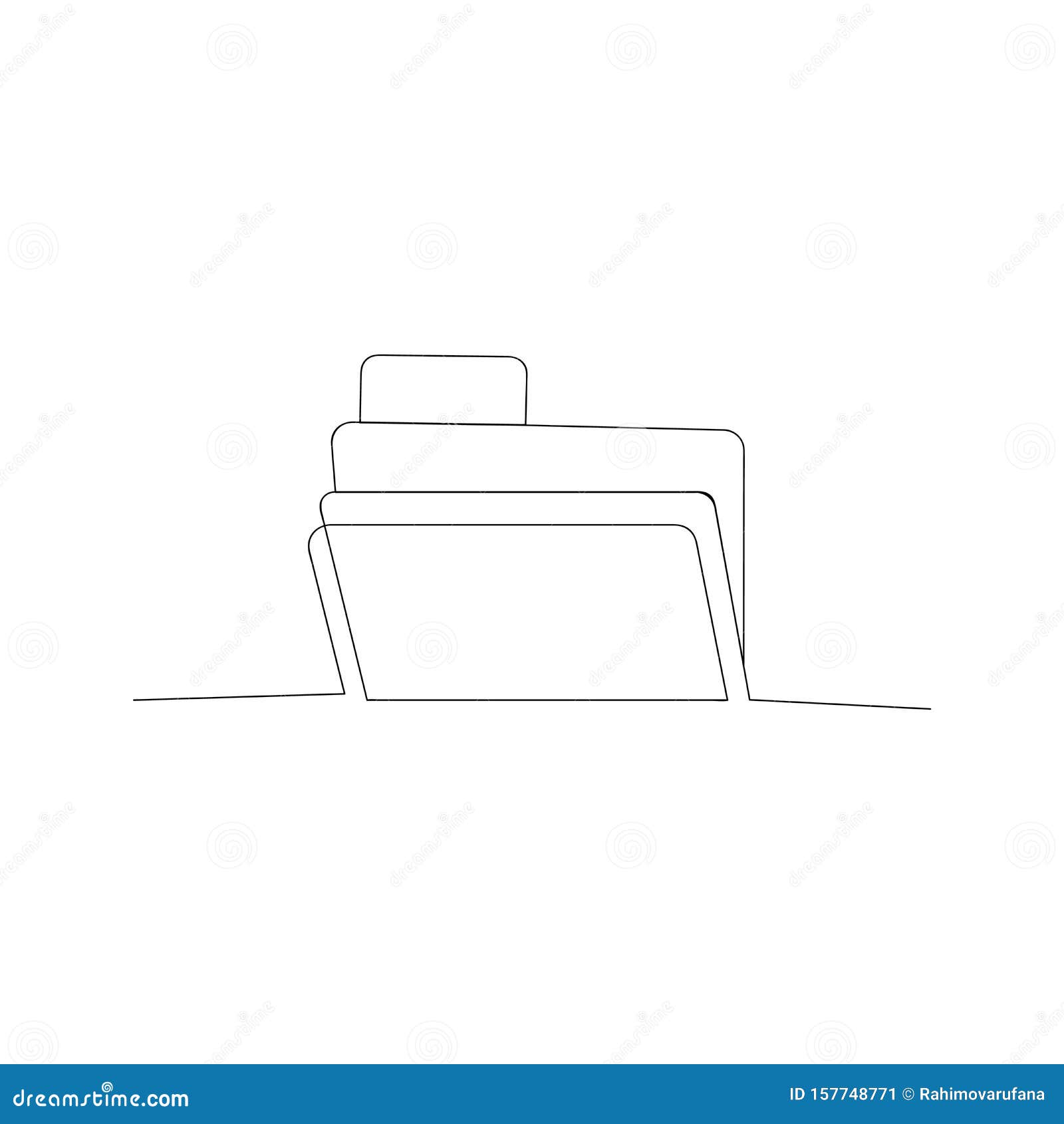Continuous Line Drawing Of Folder An Open. Isolated Sketch Drawing Of ...