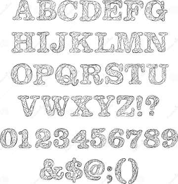 Continuous Line Drawing Font Stock Vector - Illustration of comma ...