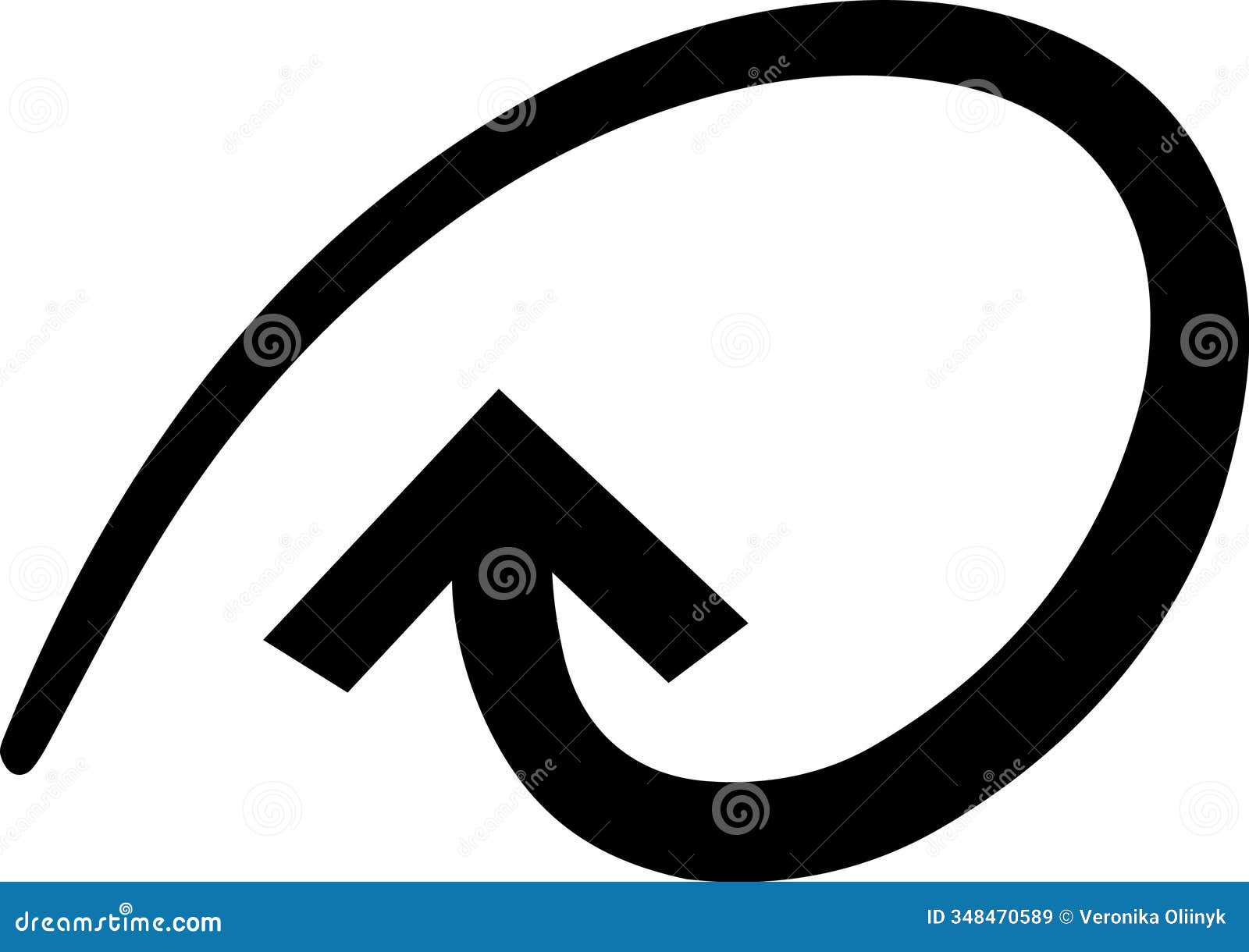 Continuous Line Drawing Forming a Curved Arrow, Symbolizing a Circular ...