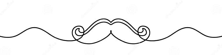 Continuous Line Drawing Forming a Mustache Shape Stock Illustration ...