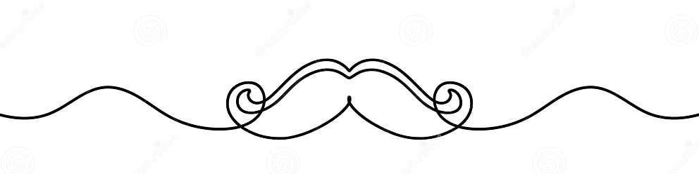 Continuous Line Drawing Forming a Mustache Shape Stock Illustration ...