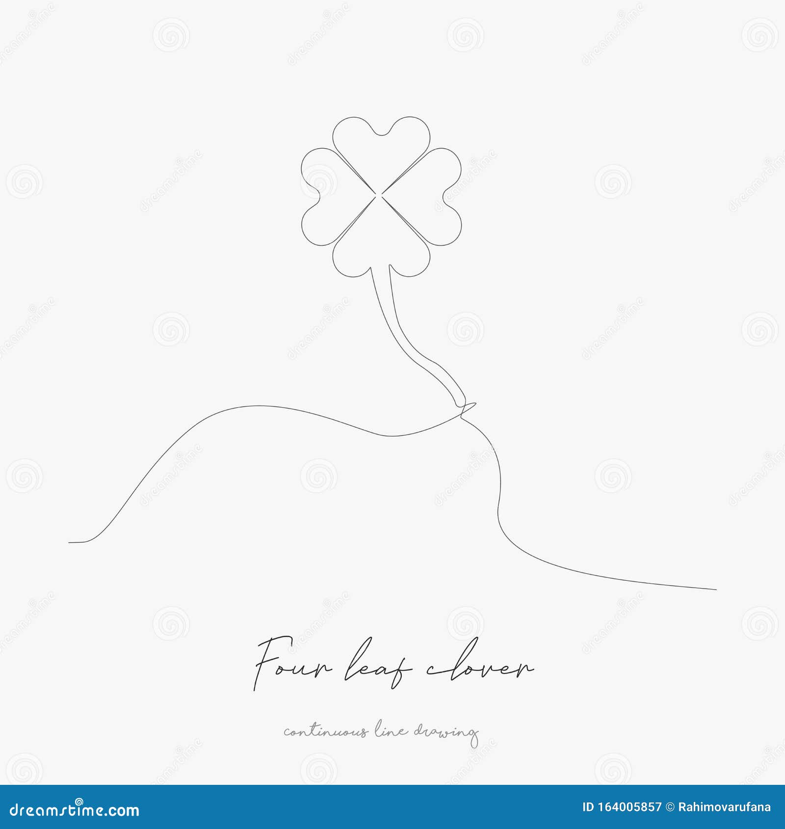 Continuous Line Drawing. Four Leaf Clover. Simple Vector Illustration ...