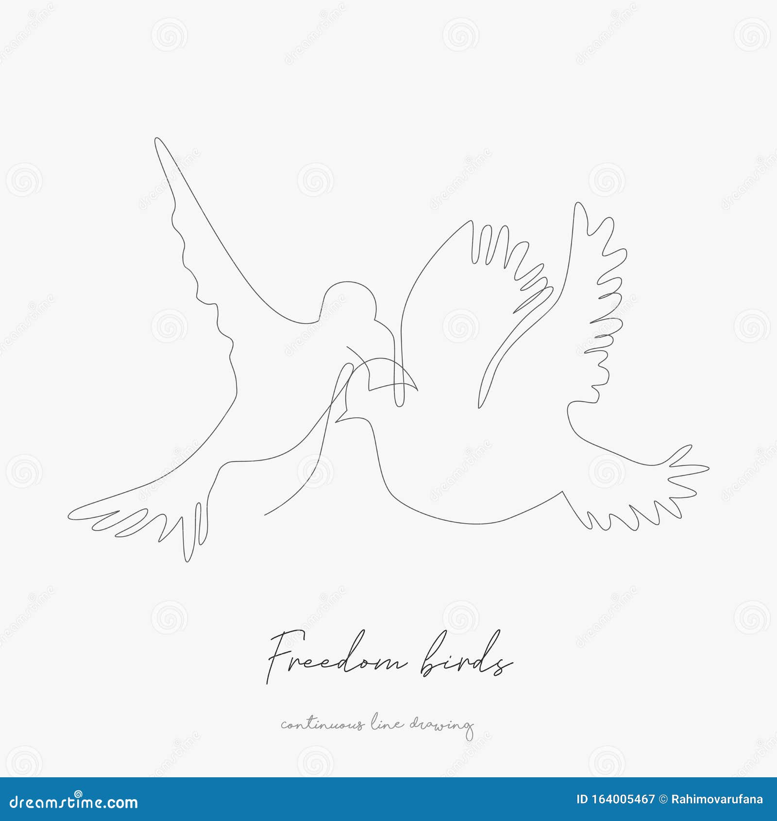 Continuous Line Drawing. Freedom Birds. Simple Vector Illustration ... Continuous Line Drawing. Freedom Birds. Simple Vector Illustration ...