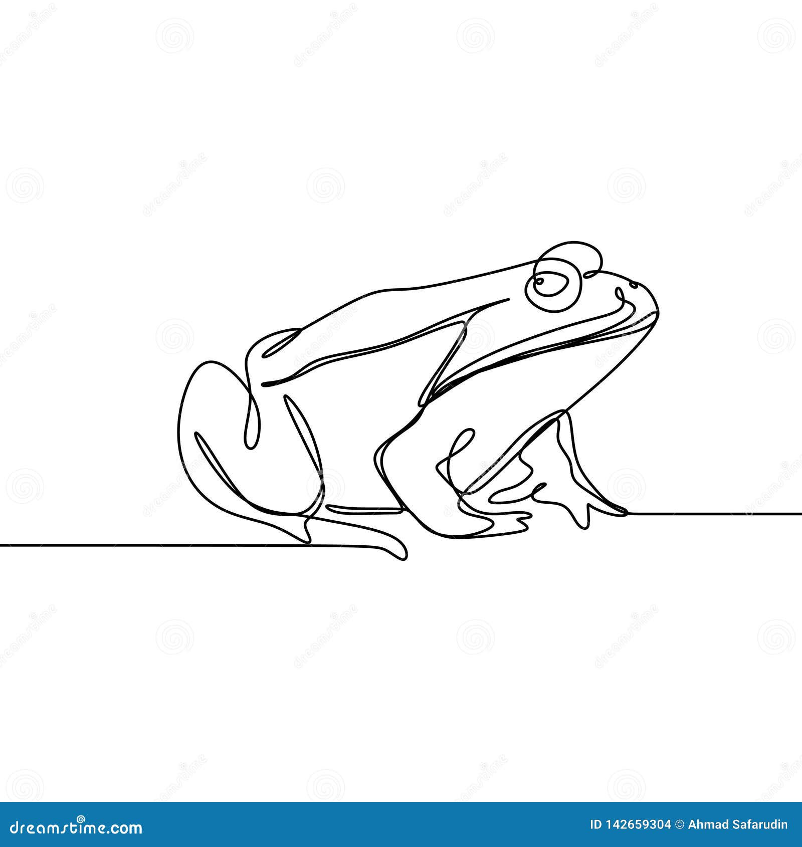 Continuous Line Drawing of Frog Vector Illustration Future Minimalism ...