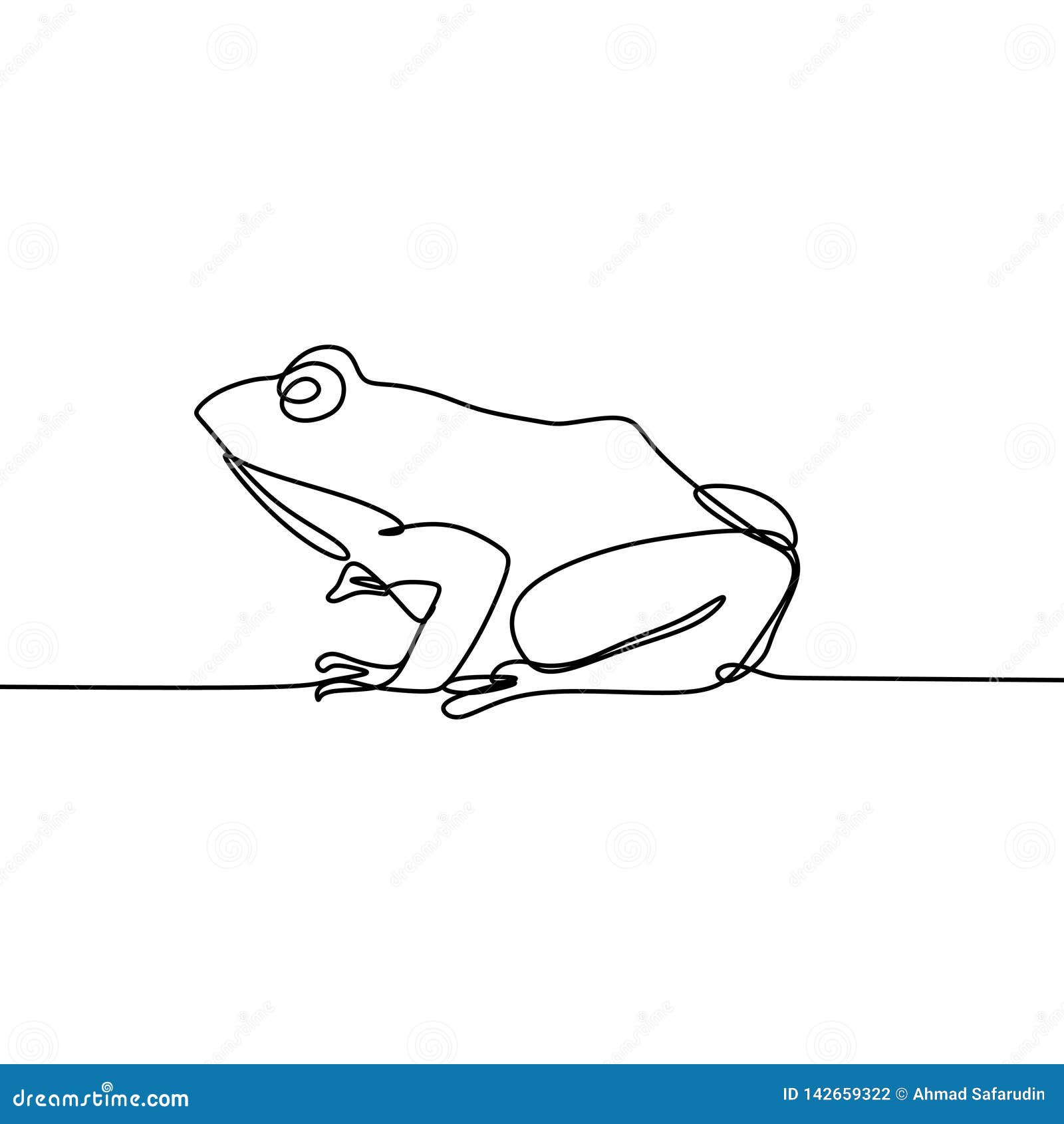 Continuous Line Drawing of Frog Vector Illustration Future Minimalism ...