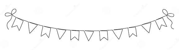 Continuous Line Drawing of Garland. Vector Illustration Stock Vector ...