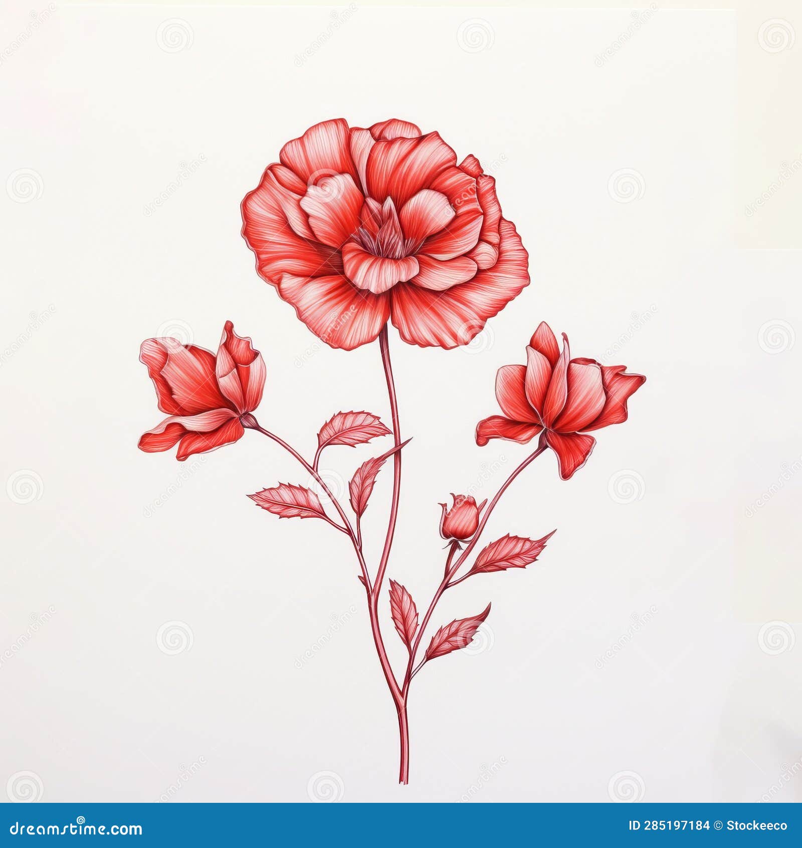 Continuous Line Drawing of a Geranium Rose Stock Illustration ...