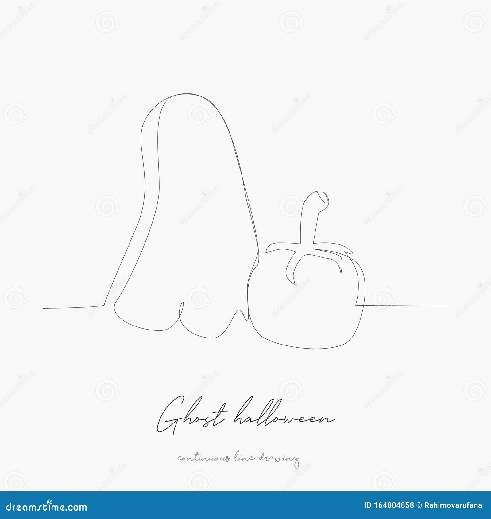 Continuous Line Drawing. Ghost Halloween. Simple Vector Illustration ...