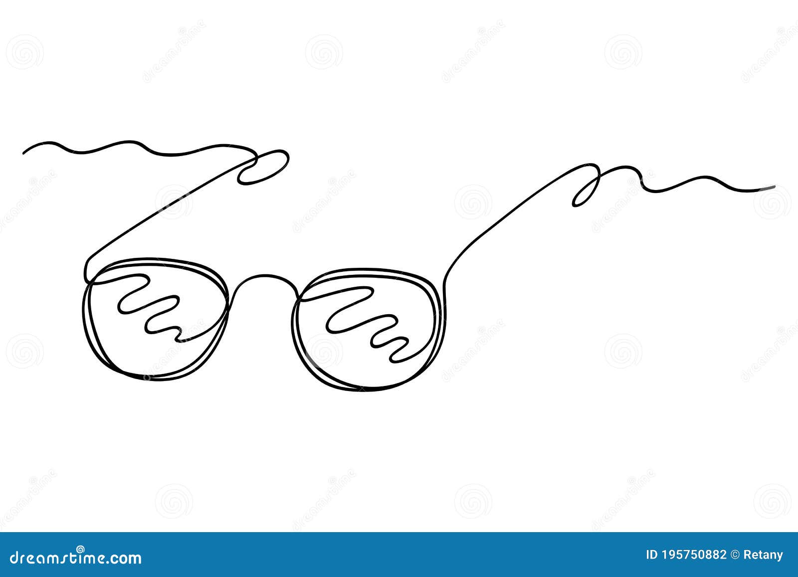 Continuous Line Drawing. Glasses Stock Vector - Illustration of ...