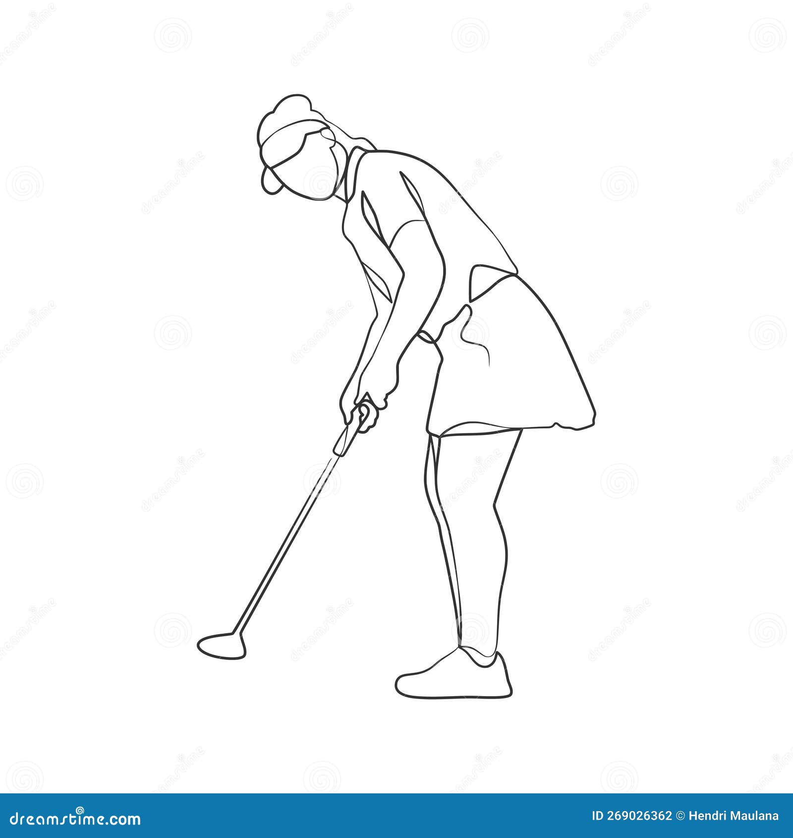Continuous Line Drawing of Golfer Stock Vector - Illustration of play ...