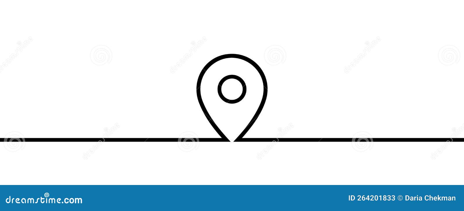 Continuous Line Drawing of GPS Location Icon. Card Pin Line Background ...
