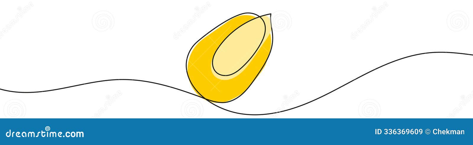 Continuous Line Drawing of Grain of Corn. Single Line Drawing of a ...