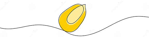 Continuous Line Drawing of Grain of Corn. Single Line Drawing of a ...