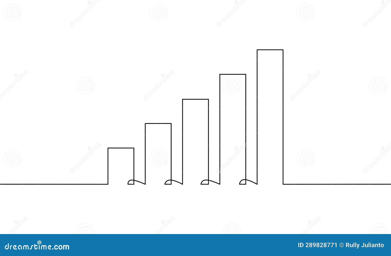 Continuous Line Drawing of Graph Stock Vector - Illustration of ...
