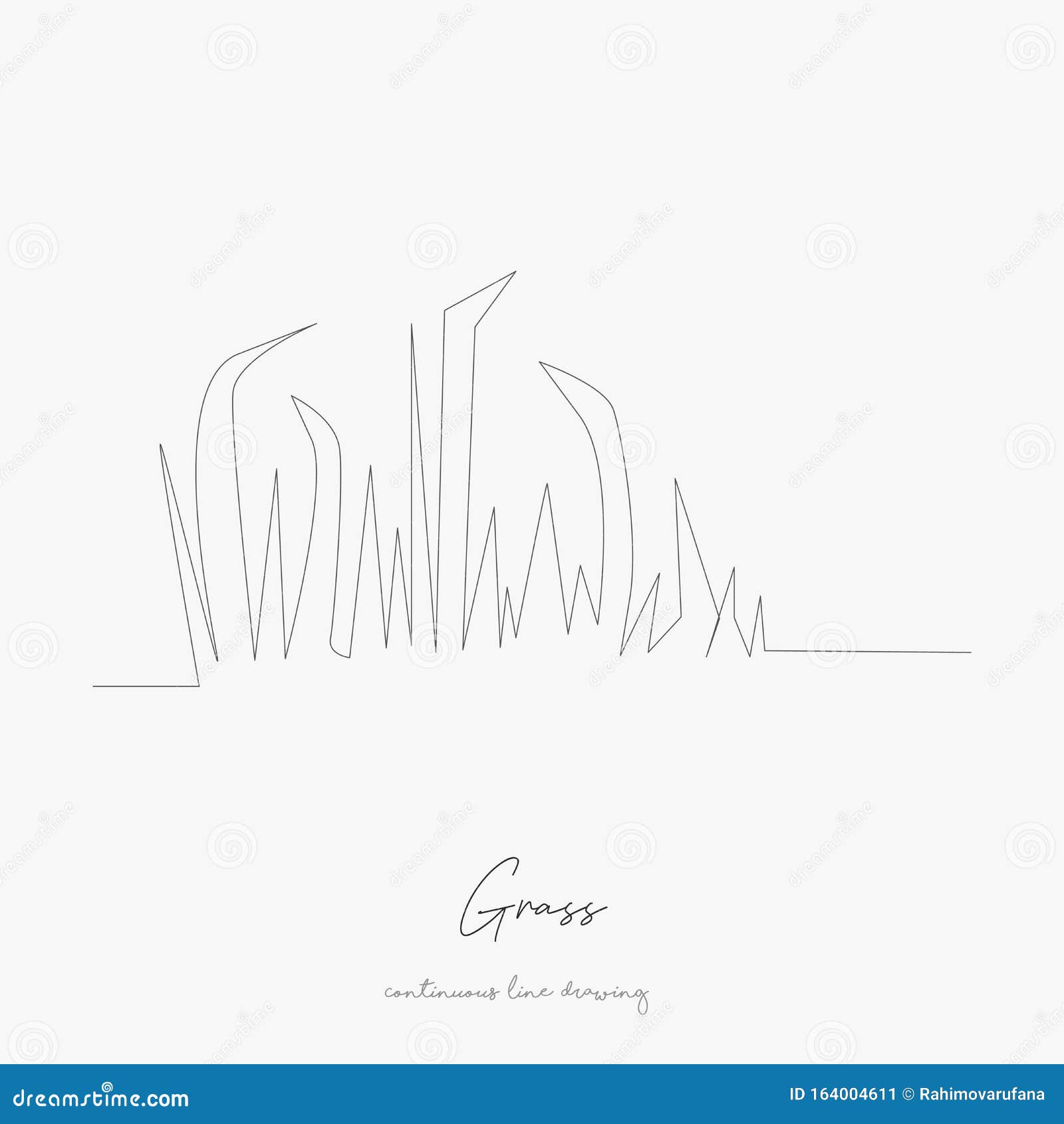 Continuous Line Drawing. Grass. Simple Vector Illustration. Grass ...