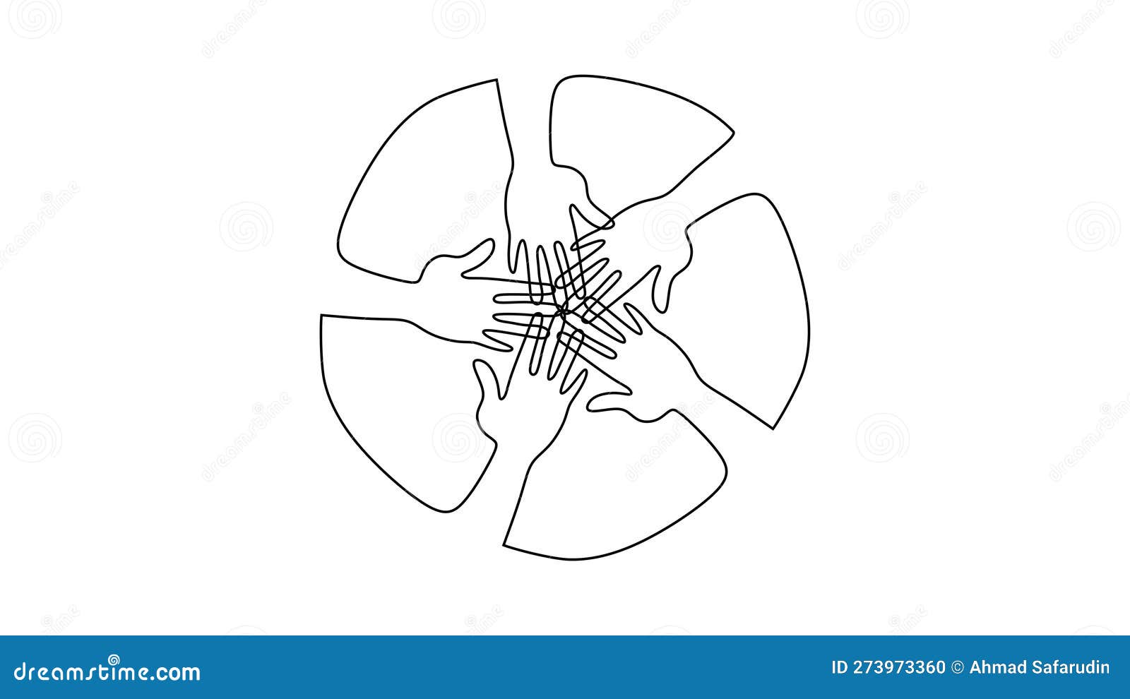 Unity And Teamwork Concept. Young Multi Nationality People Putting ...