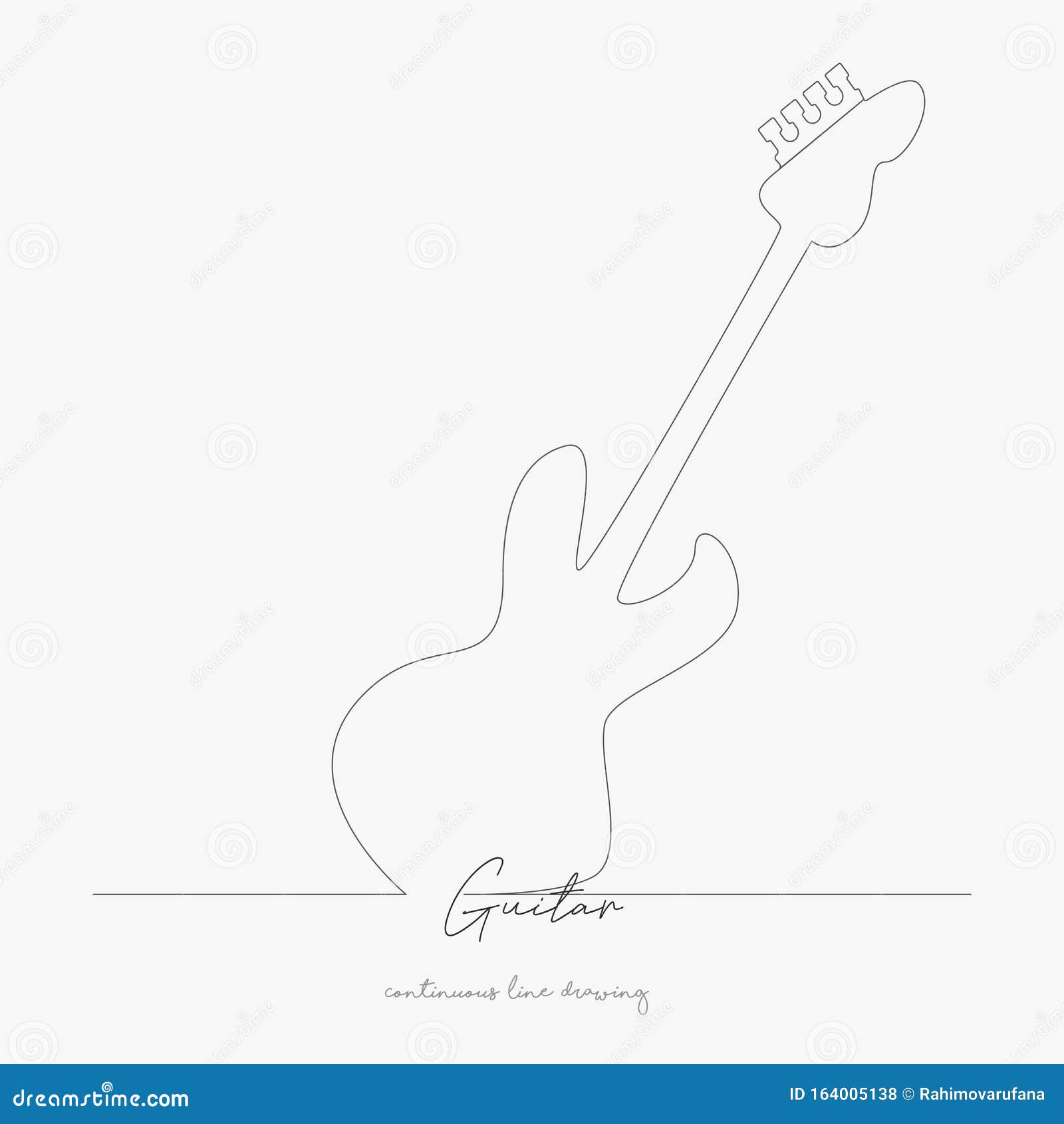 Continuous Line Drawing. Guitar. Simple Vector Illustration. Guitar ...