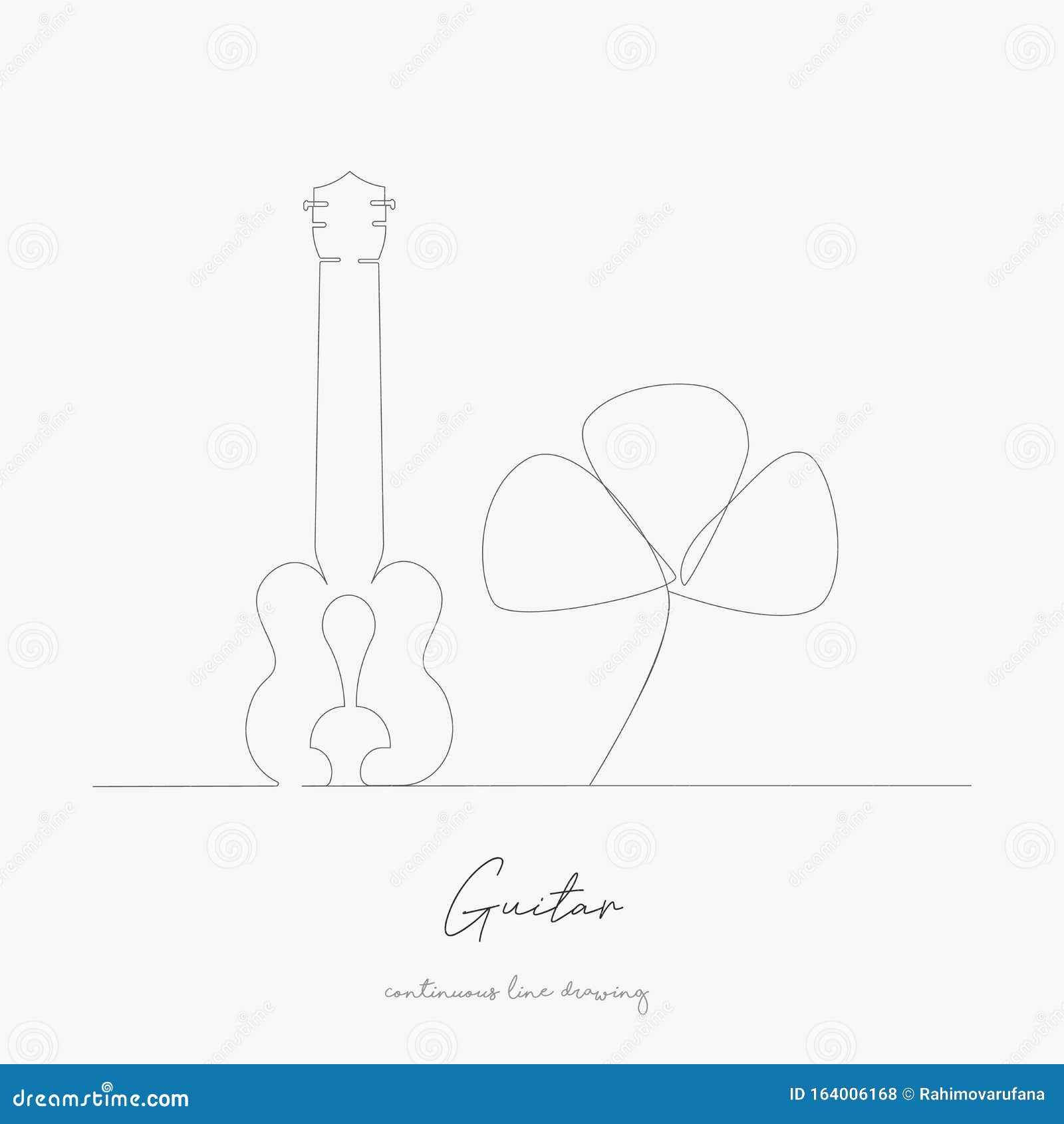 Continuous Line Drawing. Guitar. Simple Vector Illustration. Guitar ...