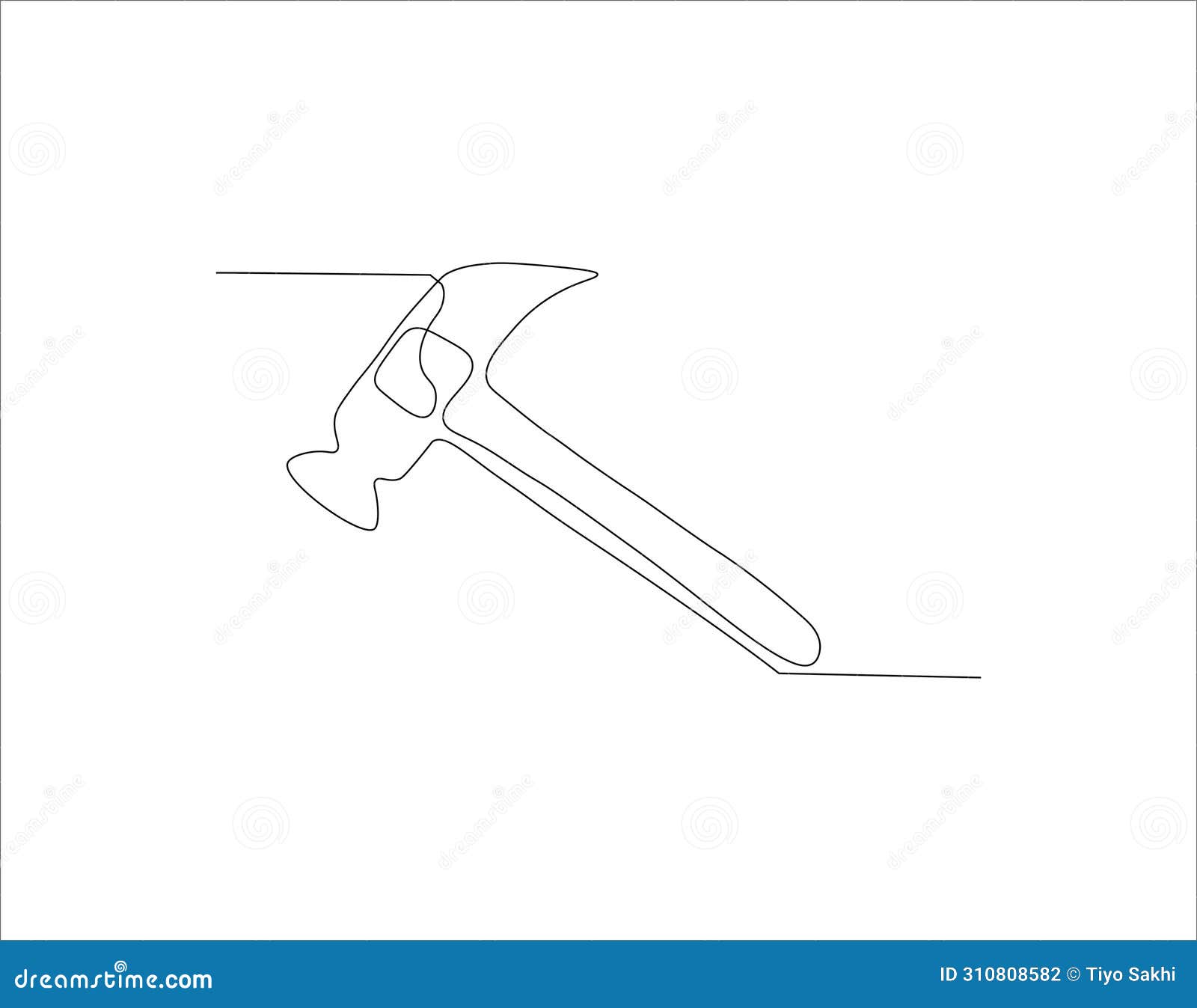 Continuous Line Drawing of Hammer. One Line of Hammer. Hammer ...