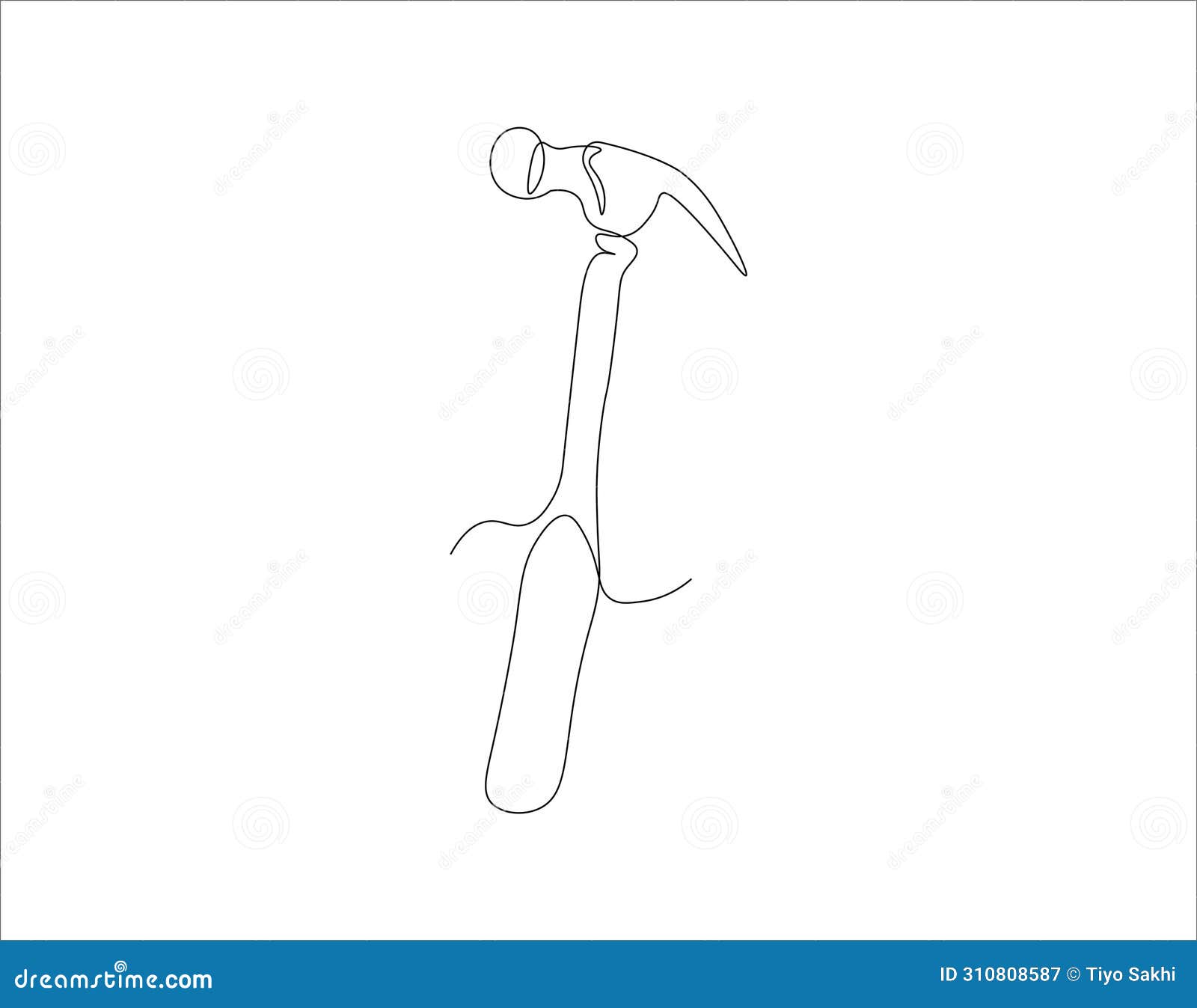 Continuous Line Drawing of Hammer. One Line of Hammer. Hammer ...