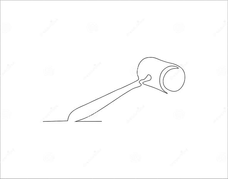 Continuous Line Drawing Of Hammer One Line Of Hammer Hammer Continuous Line Art Editable