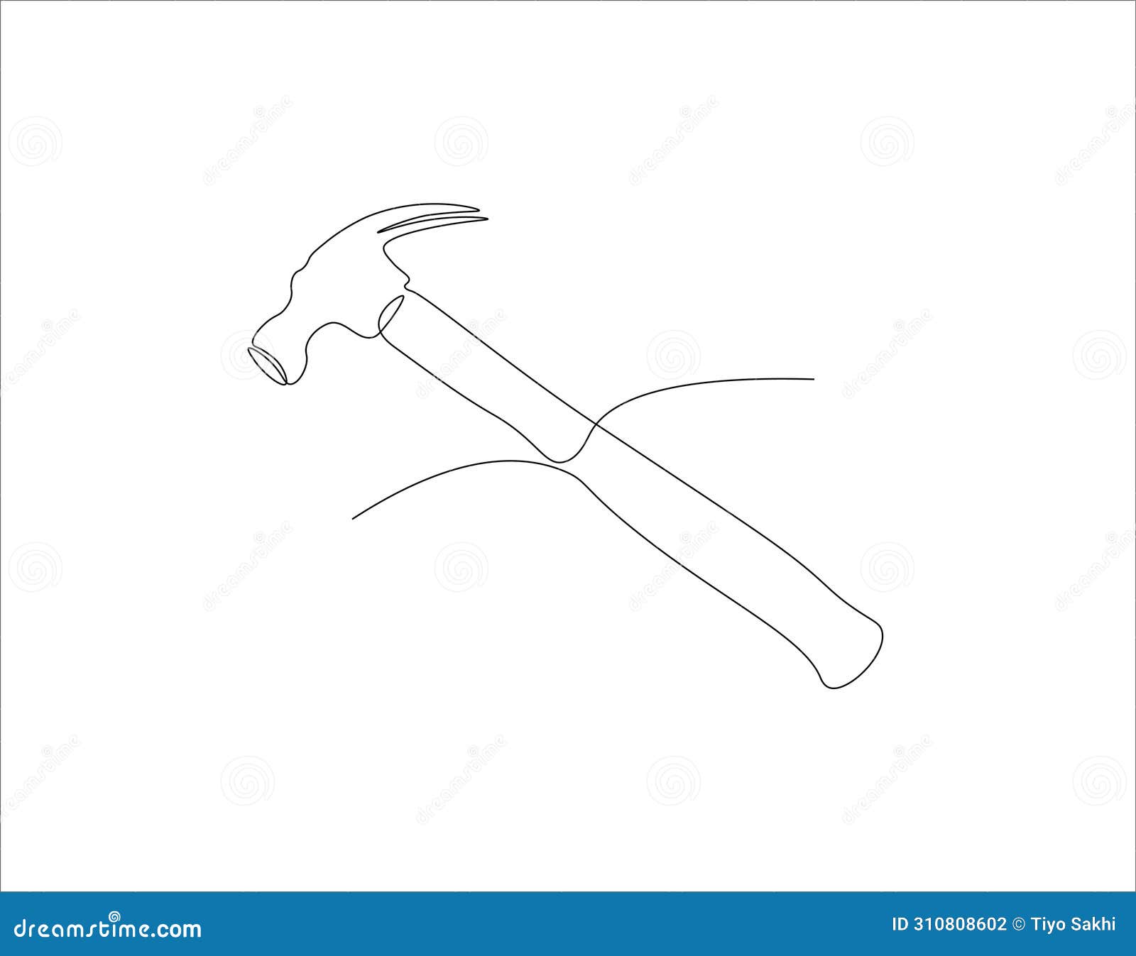 Continuous Line Drawing of Hammer. One Line of Hammer. Hammer ...