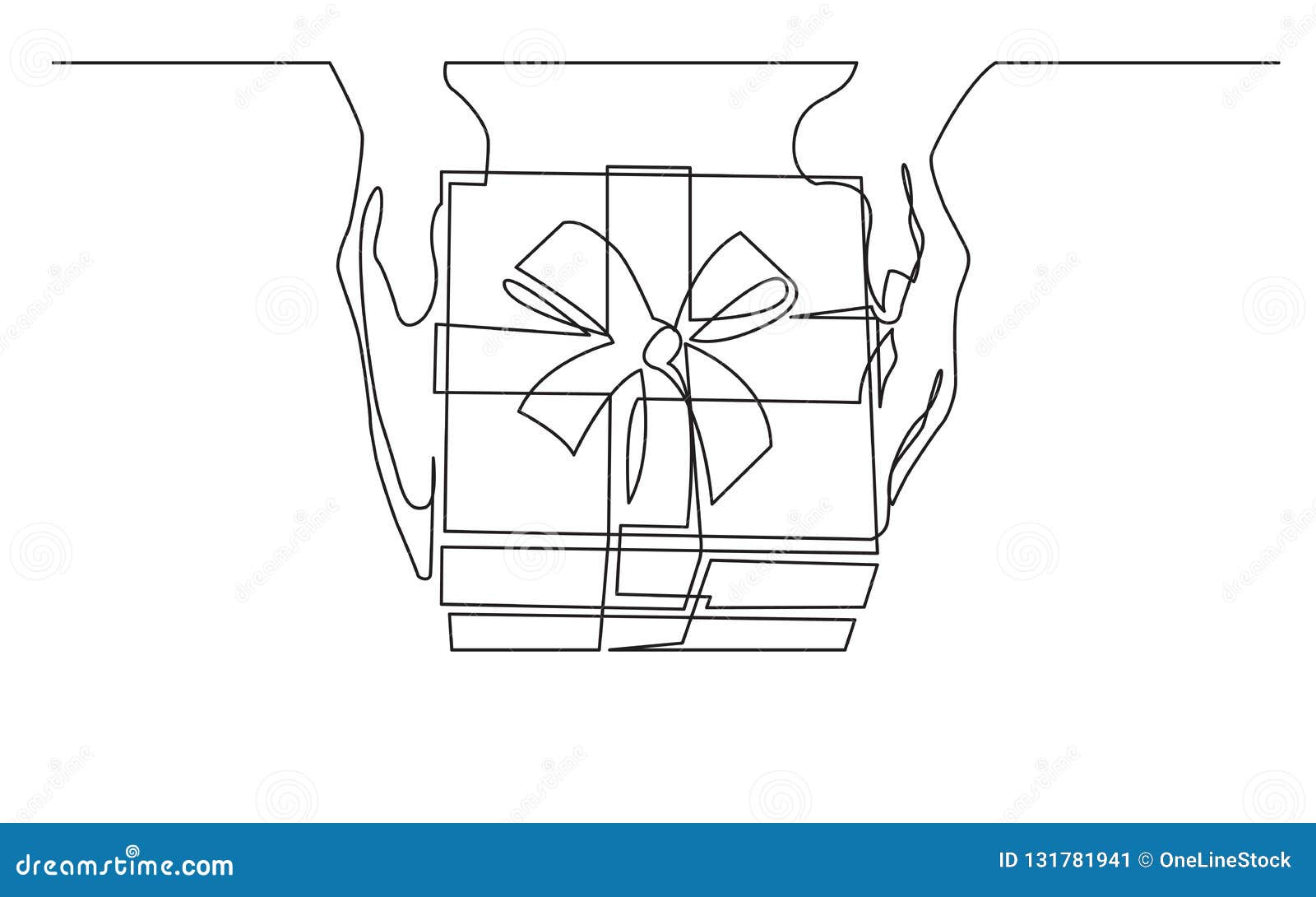Continuous Line Drawing of Hand Hands Giving Gift Box Stock Vector ... Continuous Line Drawing of Hand Hands Giving Gift Box Stock Vector ...
